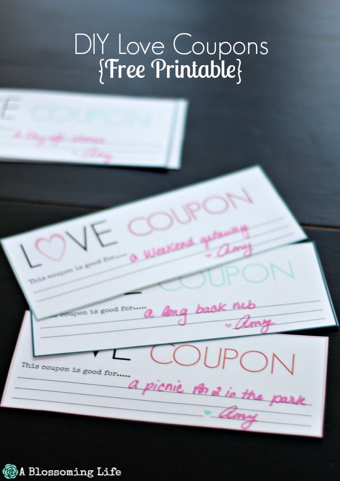 DIY Love Coupons Free Printable A Blossoming Life