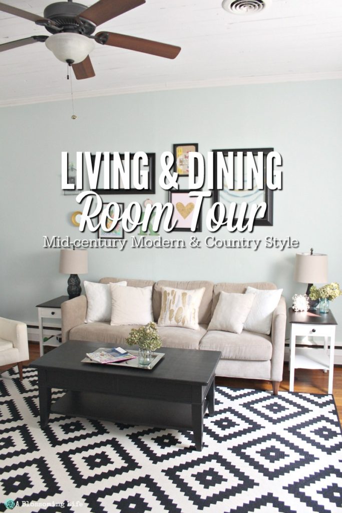 Living and Dining Room Tour: Mid-Century Country Style - A Blossoming Life