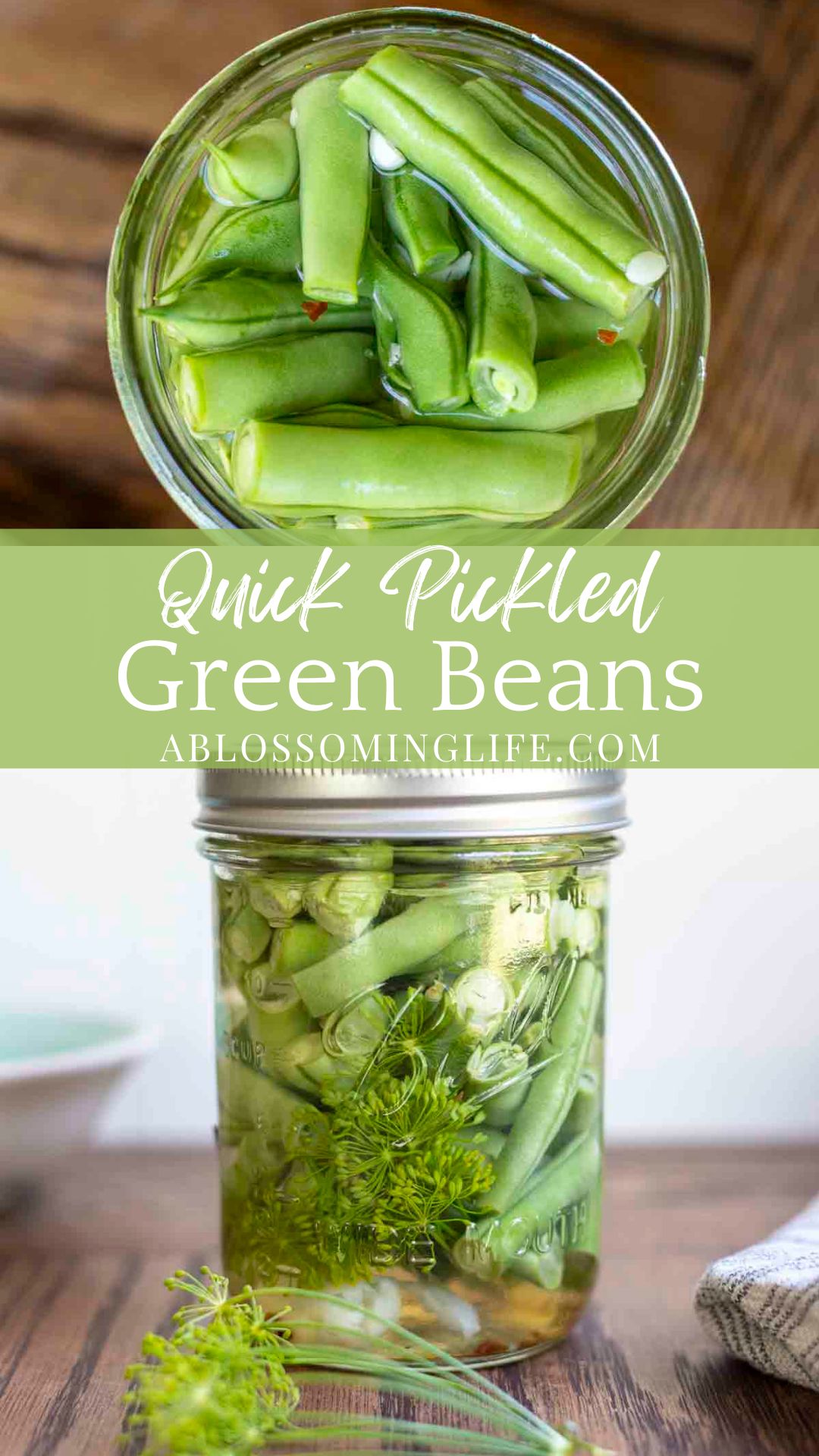 Quick Pickled Green Beans - A Blossoming Life