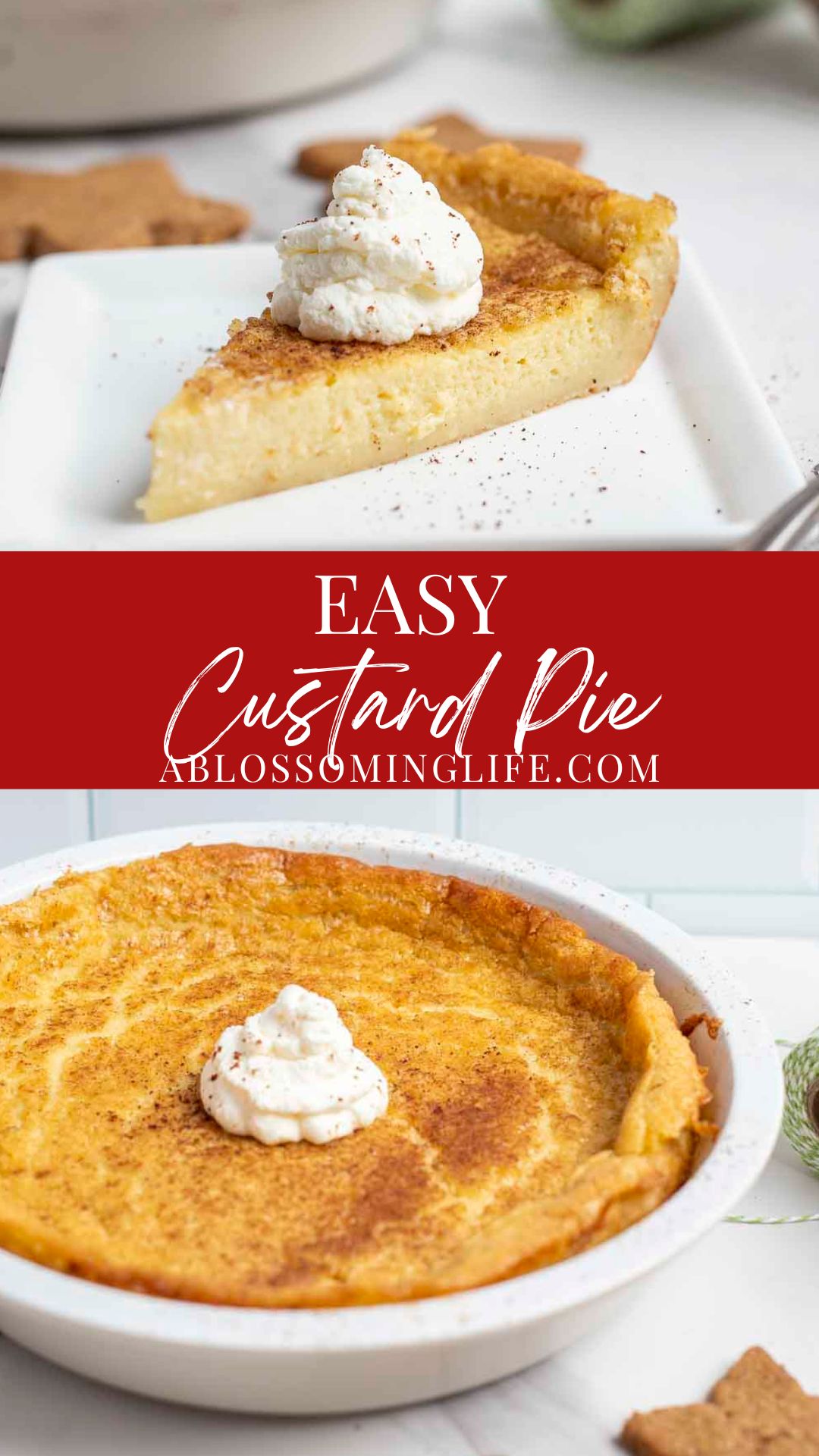 Simple Custard Pie Recipe - A Blossoming Life